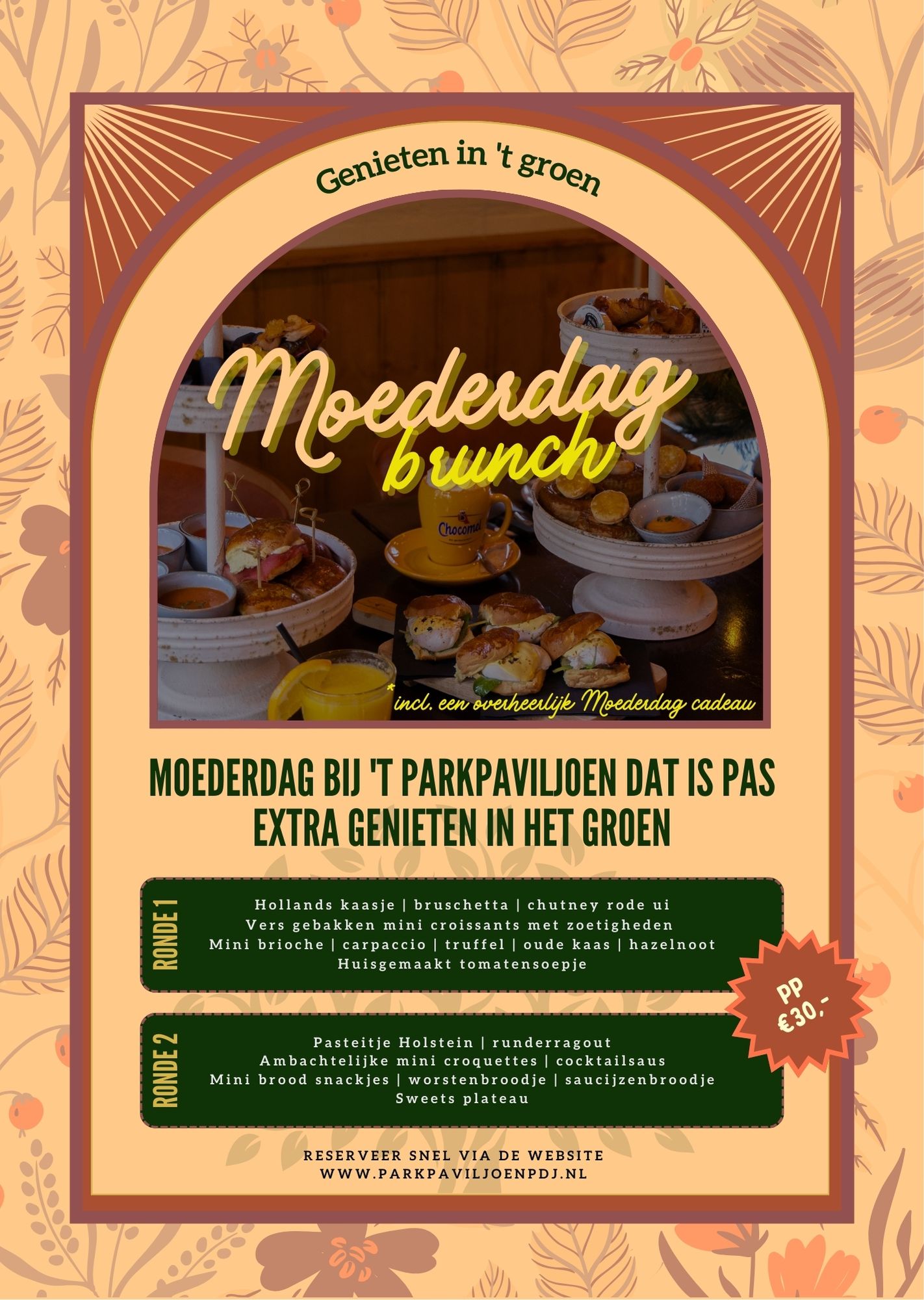 Moederdag brunch - Parkpaviljoen Philips de Jongh